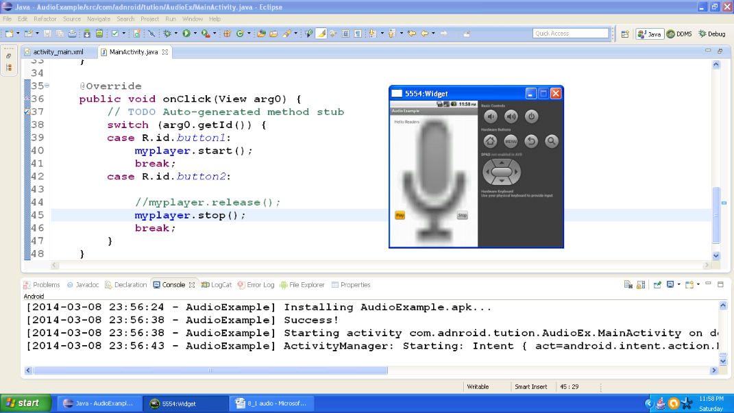 Audio in Android | Android Programming by Wideskills
